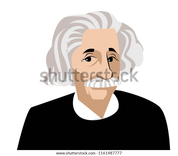 Albert Einstein Face Cartoon Stock Vector (Royalty Free) 1161487777 ...