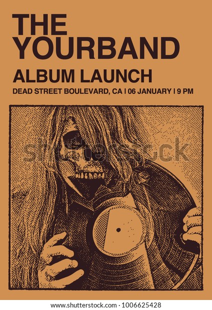 Album Launch Poster Flyer Art Template Stock Vector (Royalty Free ...