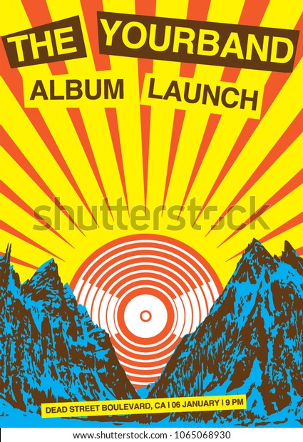 Album Launch Poster Flyer Template Stock Vector (Royalty Free) 1065068930
