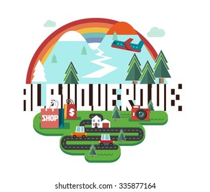 Albuquerque City Logo Colorful Vector Stock Vector (Royalty Free) 335877164