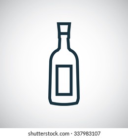 Alcohol Bottle Outline Thin Flat Digital Stock Vector (Royalty Free ...
