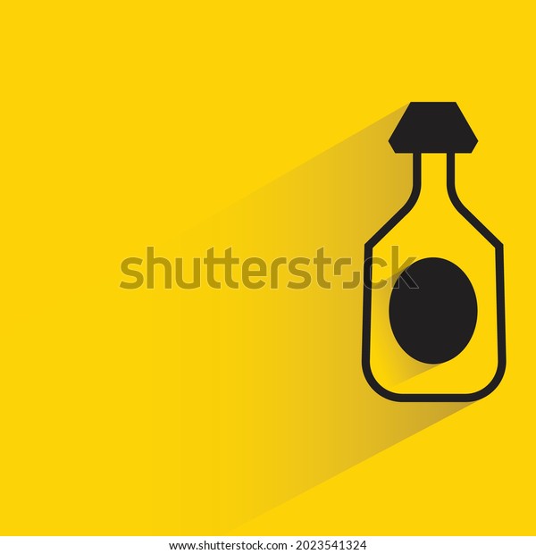 Alcohol Bottle Shadow On Yellow Background Stock Vector (Royalty Free ...