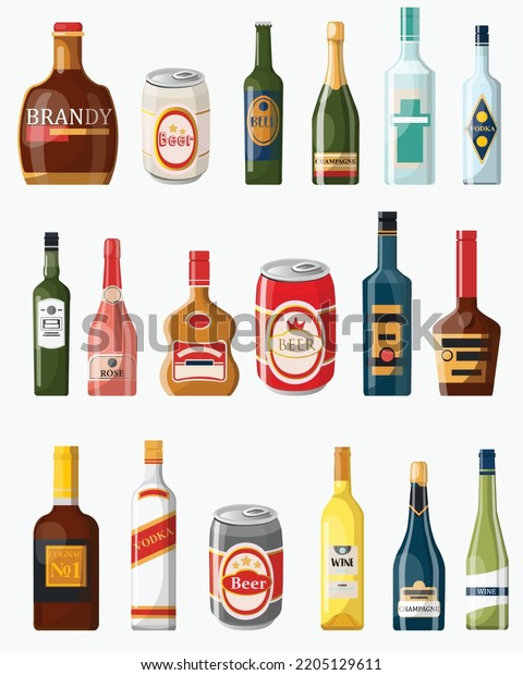 Alcohol Bottles Alcoholic Liquor Drink Bottle Stock Vector (Royalty ... Alcohol Bottles Alcoholic Liquor Drink Bottle Stock Vector (Royalty ...