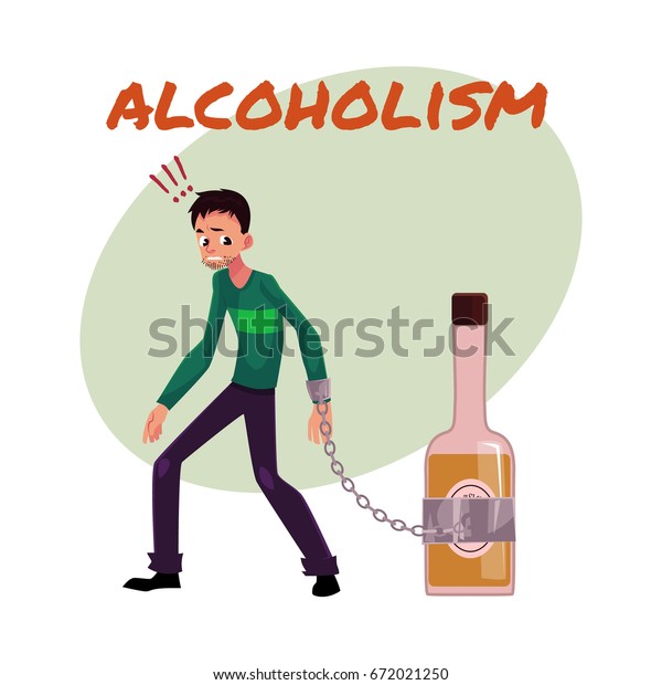 Alcohol Dependence Poster Banner Template Man Stock Vector (Royalty ...