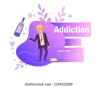 Alcohol Dependence Vector Cartoon Isolated Art Stock Vector (Royalty ...