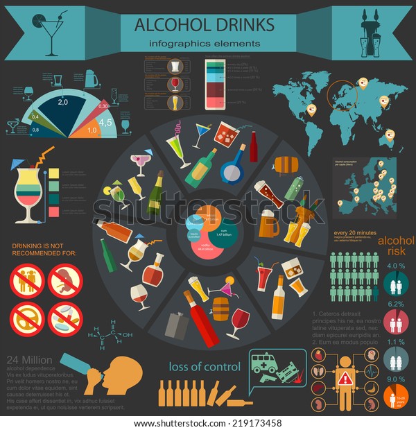 Alcohol Drinks Infographic Vector Illustration Stock Vector (Royalty ...