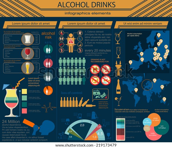 Alcohol Drinks Infographic Vector Illustration Stock Vector (Royalty ...