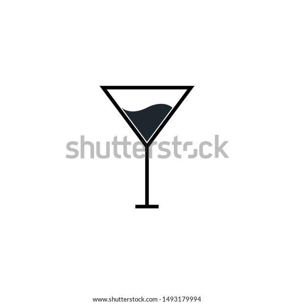 Alcohol Drinks Triangle Glass Isolated Background Stock Vector (Royalty ...