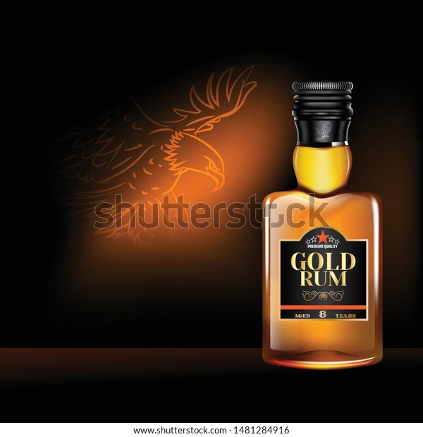 Alcohol Gold Rum Packaging Design Template Stock Vector (Royalty Free ...