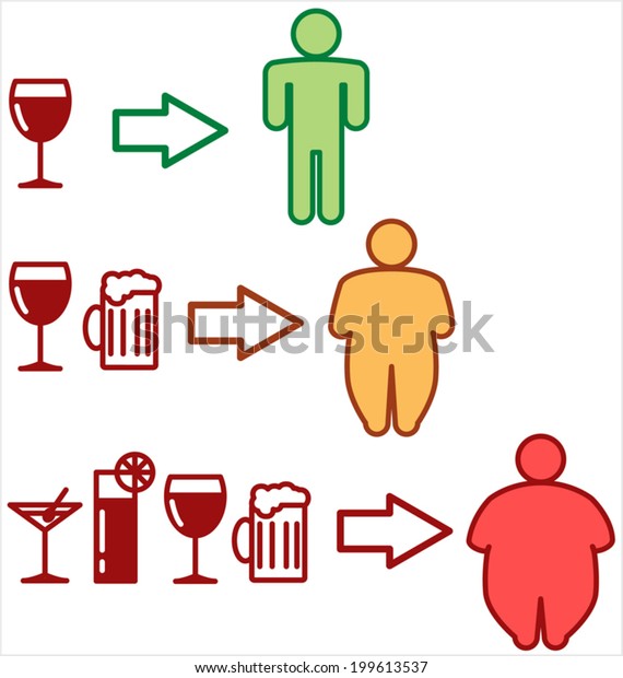 Alcohol Obesity Stock Vector (Royalty Free) 199613537 | Shutterstock