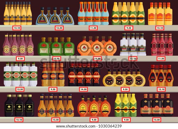 Tienda de bebidas o puestos de bebidas en el pub o restaurante, taberna ...