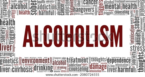 Alcoholism Vector Illustration Word Cloud Isolated Stock Vector ...