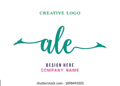 Ale Lettering Logo Simple Easy Understand Stock Vector (Royalty Free ...