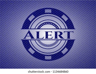 Alert Emblem Jean Background Stock Vector (Royalty Free) 1134684860