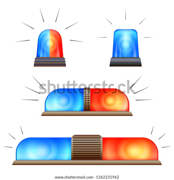 Alert Flasher Icon Set Cartoon Set Stock Vector (Royalty Free ...