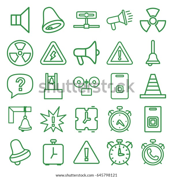 Alert Icons Set Set 25 Alert Stock Vector (Royalty Free) 645798121
