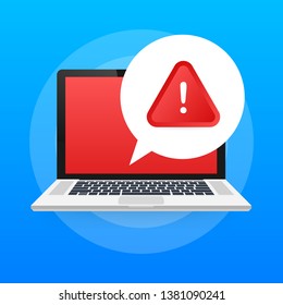 Alert Message Laptop Notification Danger Error Stock Vector (Royalty ...