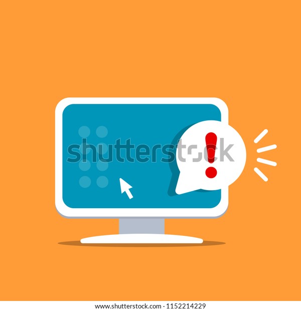 Stock vektor „Alert Notification Exclamation Sign On Computer“ (bez ...