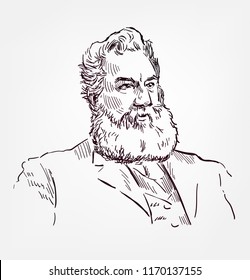 Alexander Bell Vector Sketch Portrait Stock Vector (Royalty Free ...