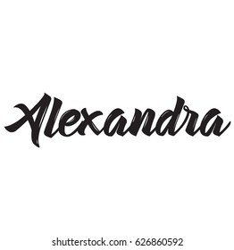 Alexandra Text Design Vector Calligraphy Typography: เวกเตอร์สต็อก ...