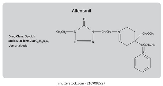 Alfentanil Opioid Chemical Structure Drug Class: เวกเตอร์สต็อก (ปลอดค่า ... Alfentanil Opioid Chemical Structure Drug Class: เวกเตอร์สต็อก (ปลอดค่า ...