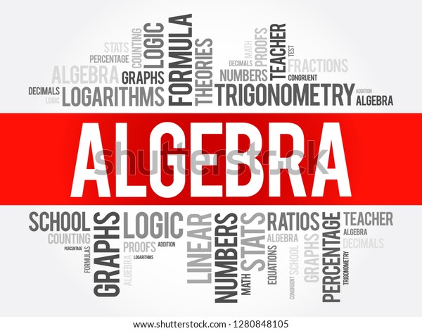 Algebra word cloud collage, education concept background