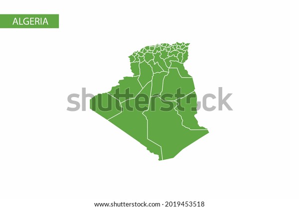 Algeria Green Map Detailed Vector: เวกเตอร์สต็อก (ปลอดค่าลิขสิทธิ์ ...