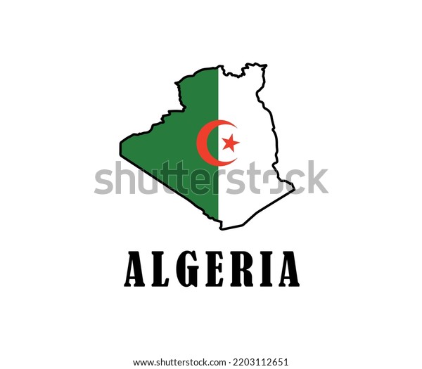 Algeria Map Flag Icon Illustration Vector Stock Vector (Royalty Free ...