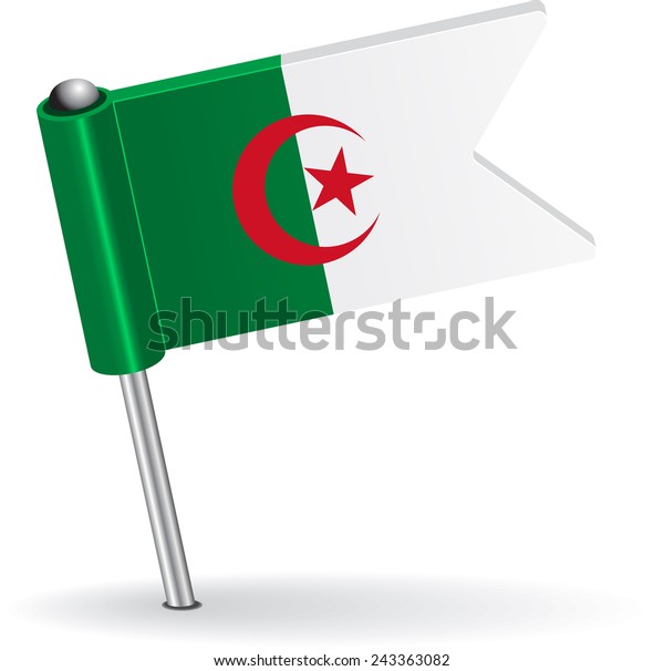 Algerian Pin Icon Flag Vector Illustration Stock Vector (Royalty Free ...