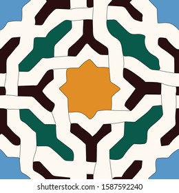 Alhambra Geometric Wall Texture Pattern Stock Vector (Royalty Free ...