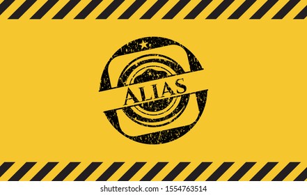 Alias Black Grunge Emblem Yellow Background Stock Vector (Royalty Free ...
