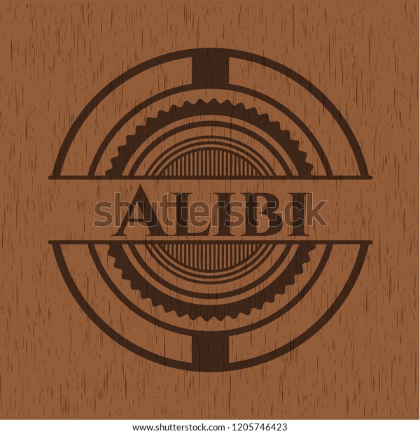 Alibi Realistic Wood Emblem: vector de stock (libre de regalías ...