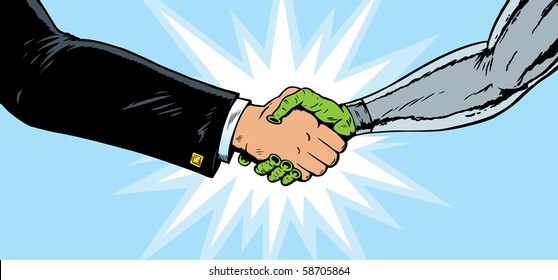 186 Alien handshake Images, Stock Photos & Vectors | Shutterstock
