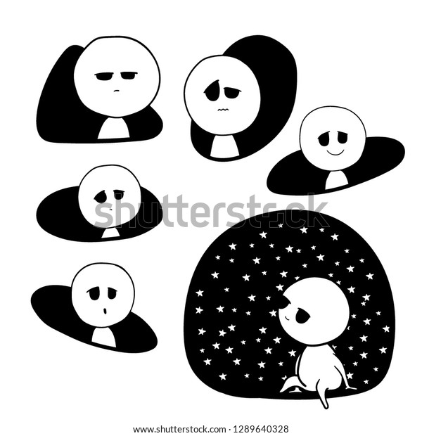 Alien Cartoon Character Emoji Set Stock Vector (Royalty Free ...