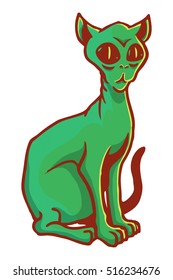 Alien Cat Color Logo Stock Vector (Royalty Free) 516234676