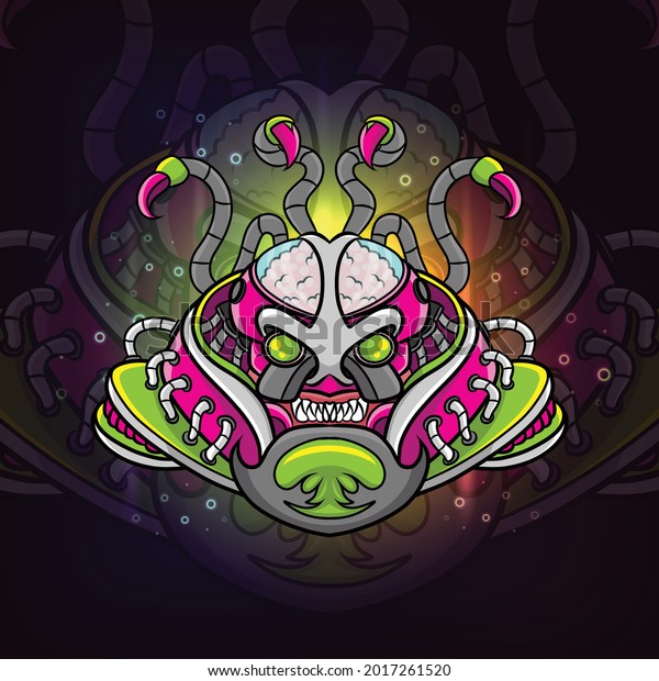 Alien Colored Steam Punk Esport Logo Stock Vector (Royalty Free) 2017261520