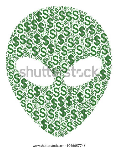 Alien Face Collage Dollar Symbols Vector Stock Vector (Royalty Free ...