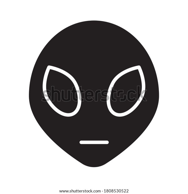 Alien Face Silhouette Style Icon Space Stock Vector (Royalty Free ...