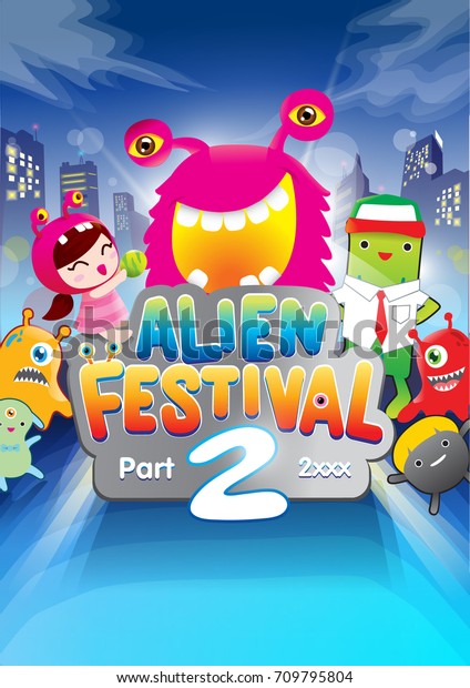Alien Festival 2 Poster Design Background Stock Vector (Royalty Free ...