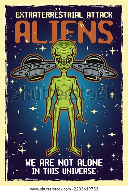 Alien Full Body Ufo Colored Vector Stock Vector (Royalty Free ...