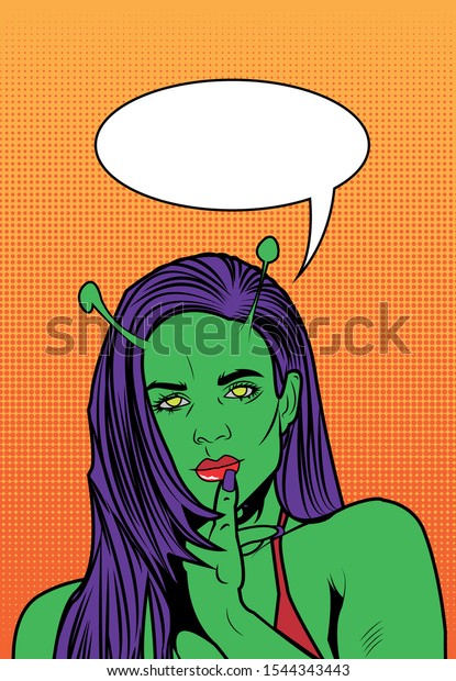 Alien Girl Says Phrase Vector Image Stock Vector (Royalty Free ...