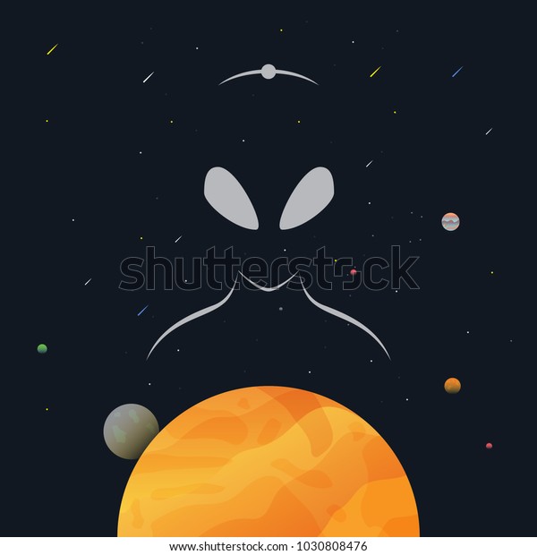 Alien God Universe Illustration Vector Isolated Stock Vector (Royalty ...