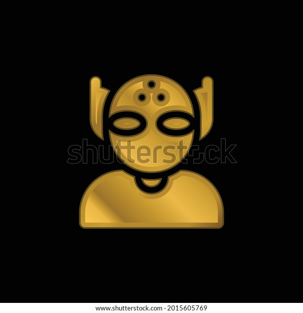 Alien Gold Plated Metalic Icon Logo Stock Vector (Royalty Free ...