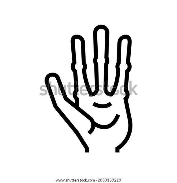 Alien Hand Four Fingers Line Icon Stock Vector (Royalty Free ...