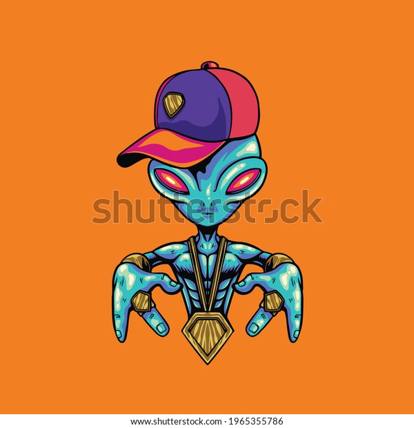 Alien Hat Illustration Perfect Logo Mascot Stock Vector (Royalty Free ...