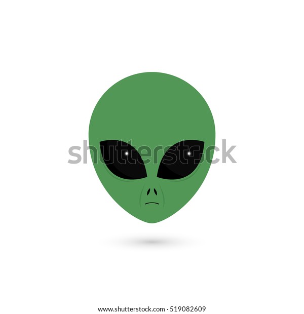 Alien Head Big Dark Eyes Isolated Stock Vector (Royalty Free) 519082609