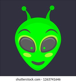 Alien Face Emoji Alien Green Head Stock Vector (Royalty Free ...