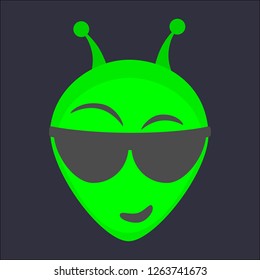 Alien Head Alien Face Emoji Humanoid Stock Vector (Royalty Free ...