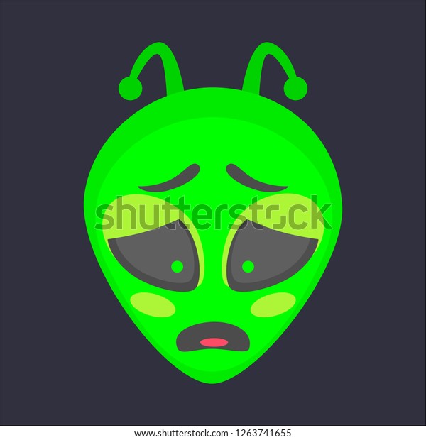 Alien Head Alien Face Emoji Humanoid 스톡 벡터(로열티 프리) 1263741655 ...