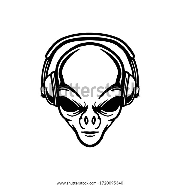 Alien Headphone Illustration Isolated White Background Stock Vector ...